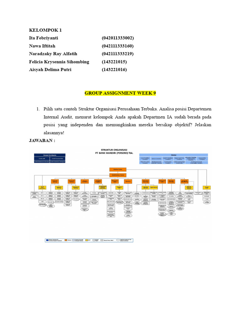 TM 9 - Internal Audit M - Kel 1 - Group Assignment | PDF | Karier & Perkembangan