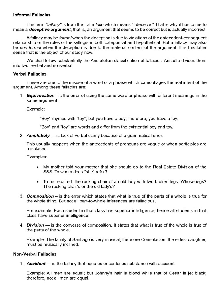 Fallacies | PDF | Fallacy | Logic