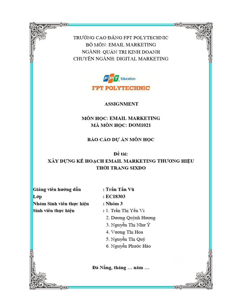 ASM Email MKT-Mẫu số 3-Cơ sở ĐN | PDF
