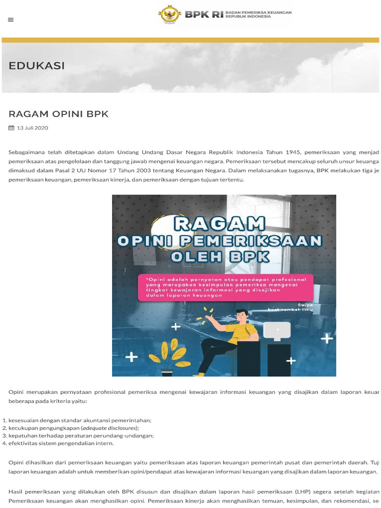 Opini Keuangan BPK | PDF