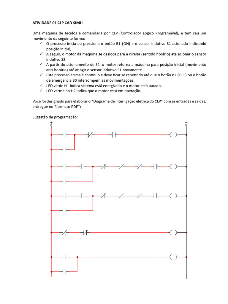 Atividade 01 CLP Cad - SIMU | PDF