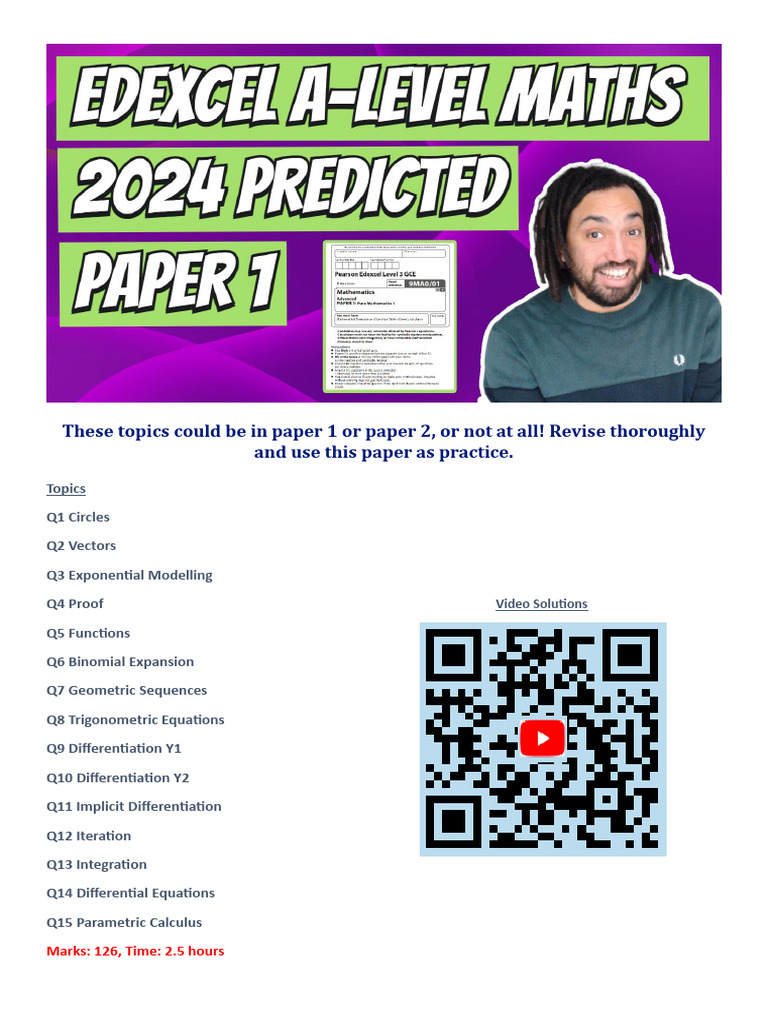 2024 Edexcel A Level Predicted Paper 1 | PDF
