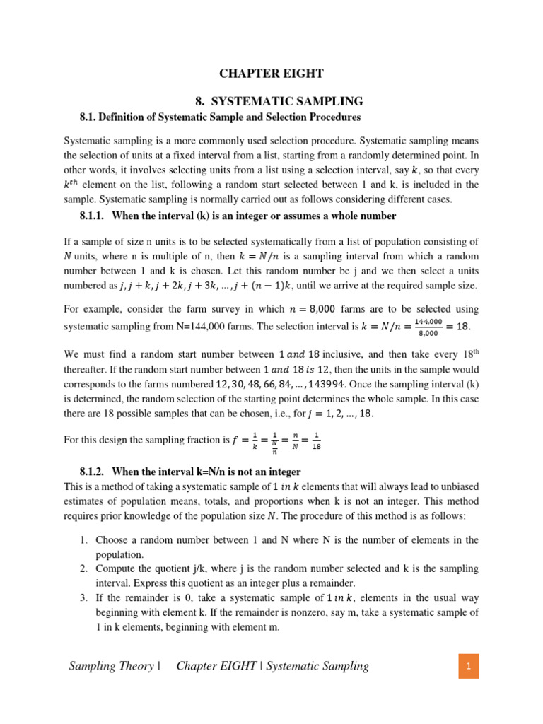 Sampling Ch 8 Pdf Sampling Statistics Estimator