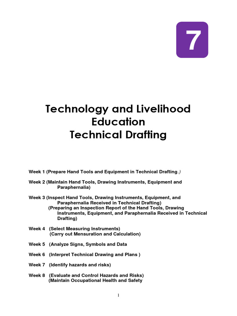 Tle7-Q4 Ict-Tech-Draft 073141 074440 | PDF | Hazards | Technical Drawing