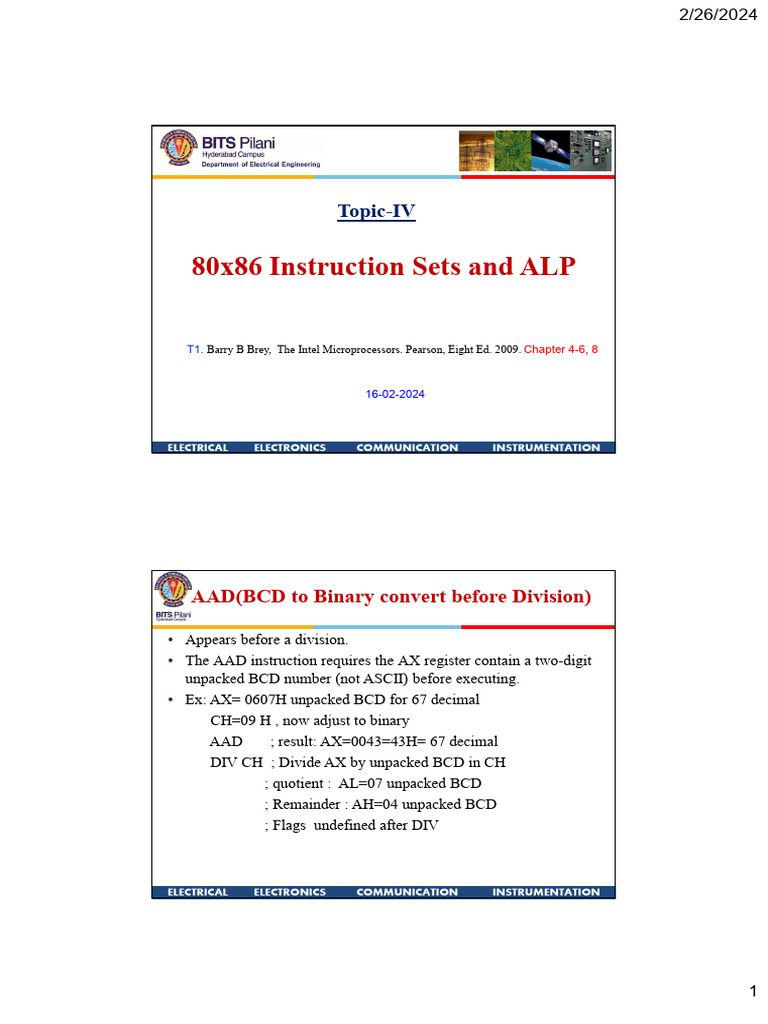 Lecture 13 16th Feb 2024 Pdf Binary Coded Decimal Bit