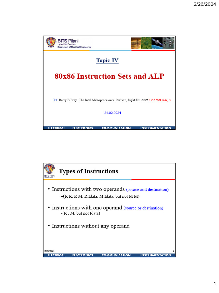 80x86 Instruction Sets Guide | PDF | Computer Programming | Computer Science