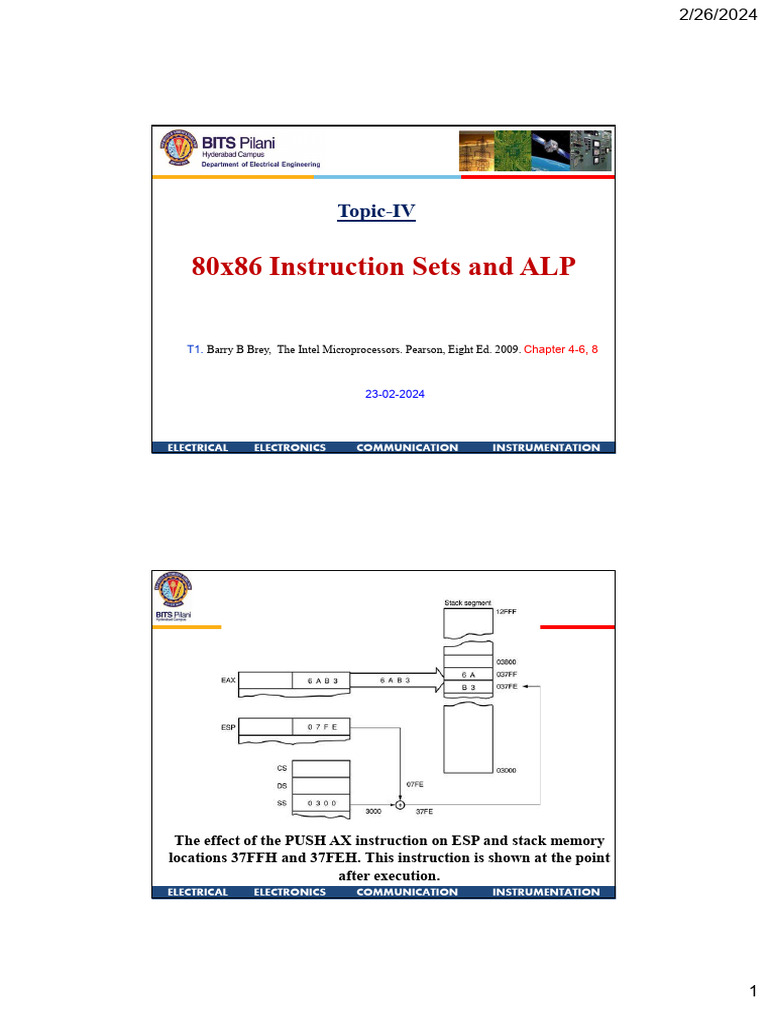 PUSH and POP Instructions Overview | PDF | Computer Architecture | Computer Engineering