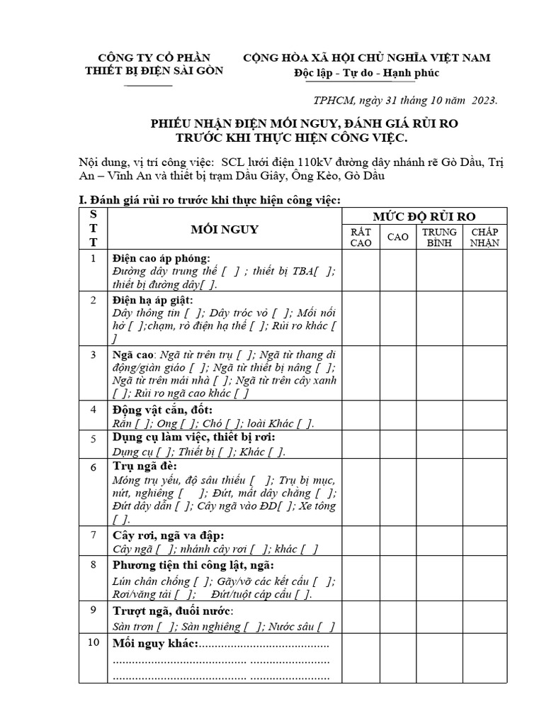 Phieu DGRR - GO DAU | PDF