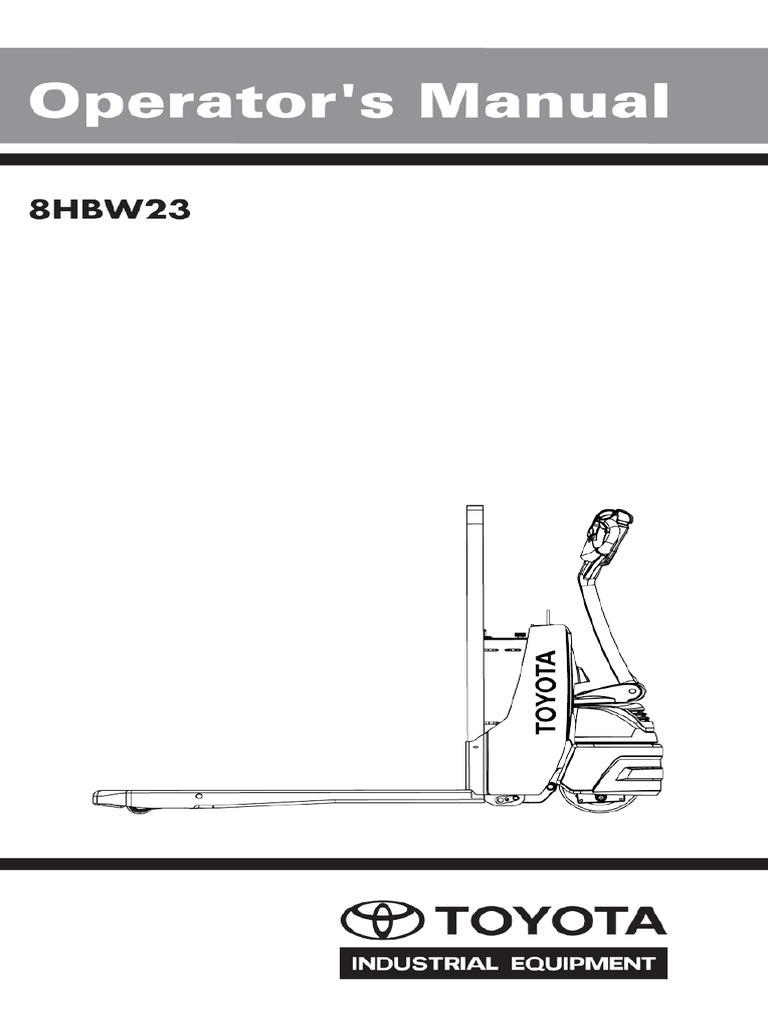 8HBW23 Operator Manual | PDF | Forklift | Elevator
