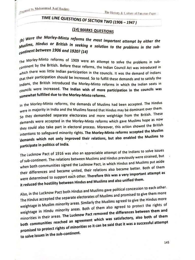 Timeline Question Past Paper | PDF