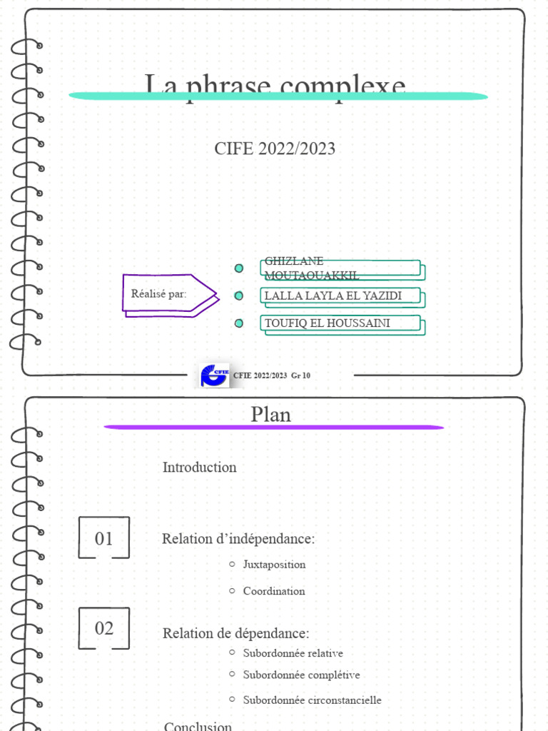 La Phrase Complexe_version Finale 2022 (2) | PDF | Clause | Phrase