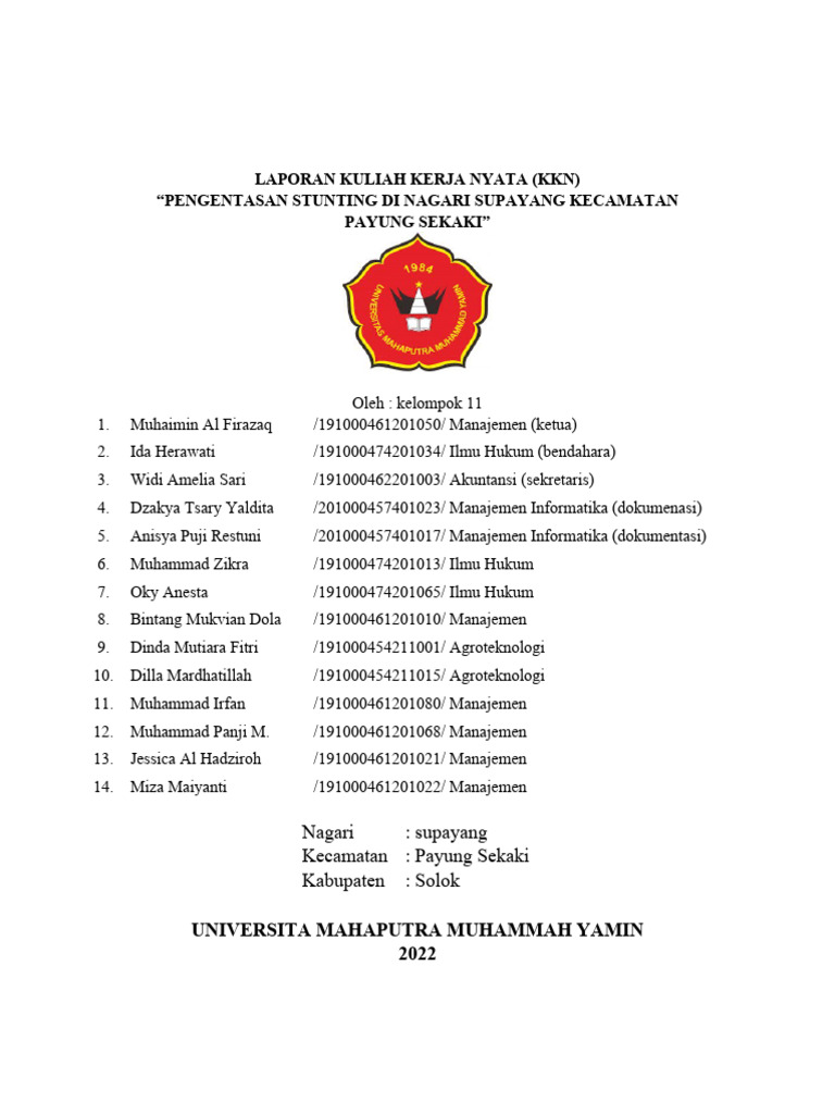 KKN Cover, Kata Pengantar, Pendahuluan | PDF