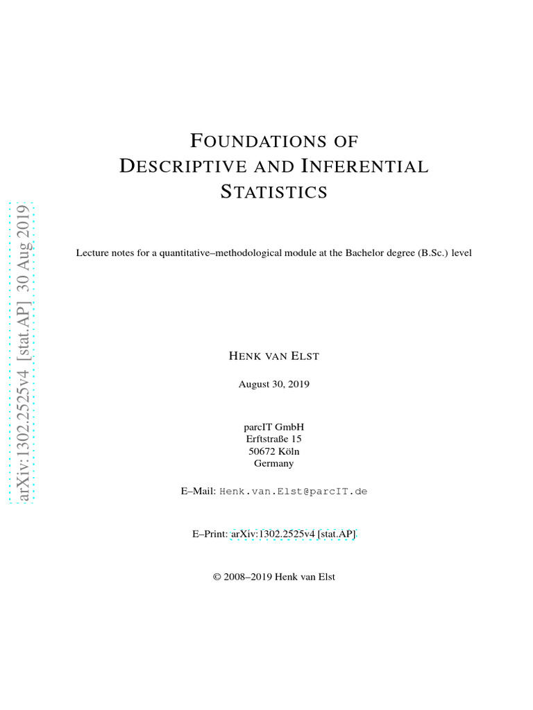 Inferential Statistics Pdf Statistics Statistical Hypothesis Testing