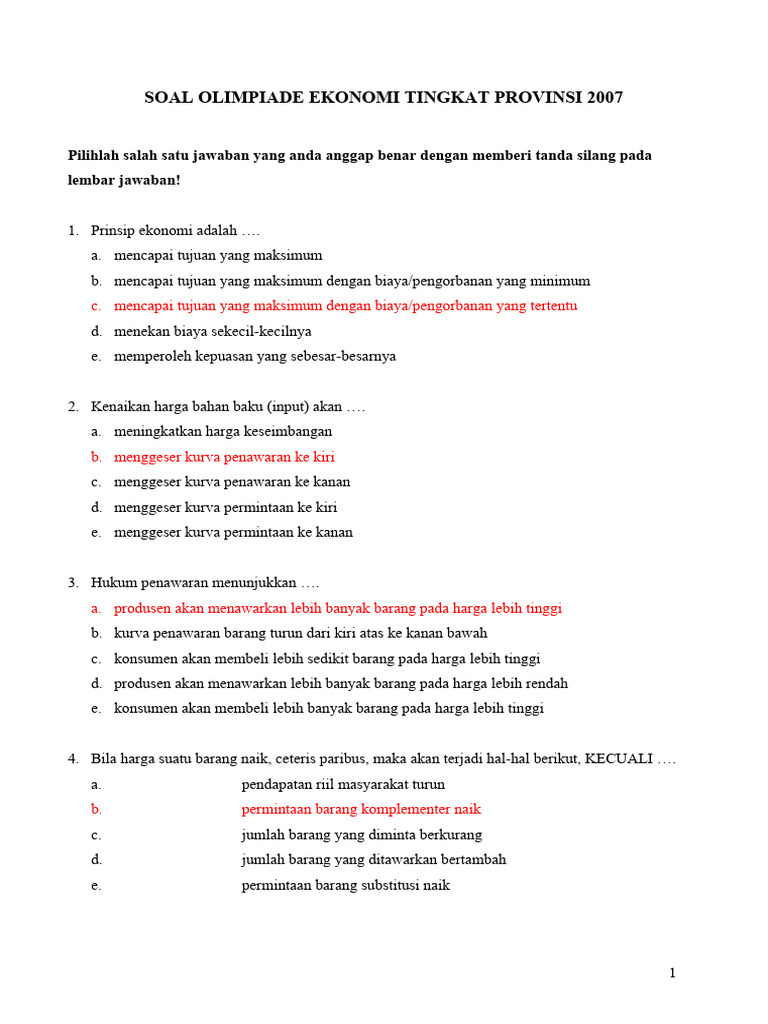 Final Olimpiade Ekon. Prov.2007 | PDF