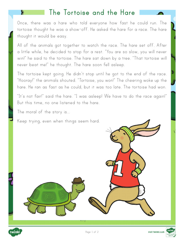 Us T L 52829 Second Grade The Tortoise and The Hare Reading ...