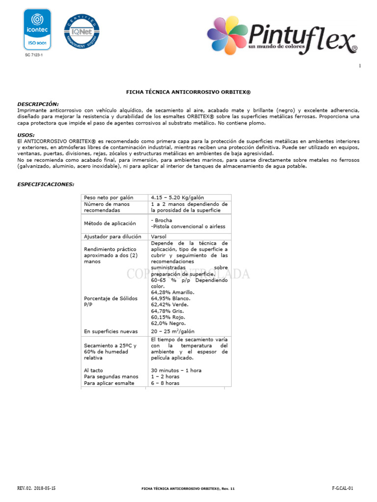 Ft-G.lab-09 Anticorrosivo Rev.11.2020-03-20 | PDF | Agua | Materiales