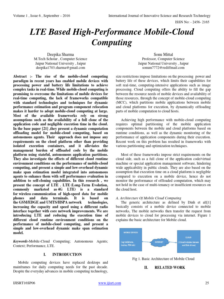 LTE Based High Performance Mobile Cloud Computing | PDF | Lte ... LTE Based High Performance Mobile Cloud Computing | PDF | Lte ...