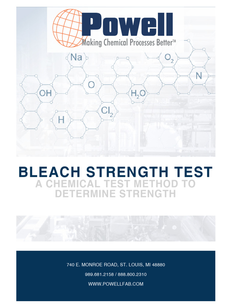 Bleach Strength Testing Method Guide | PDF | Titration | Chemistry