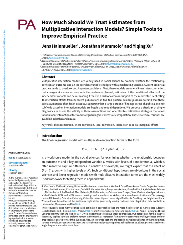 How Much Should We Trust Estimates From Multiplicative Interaction ...