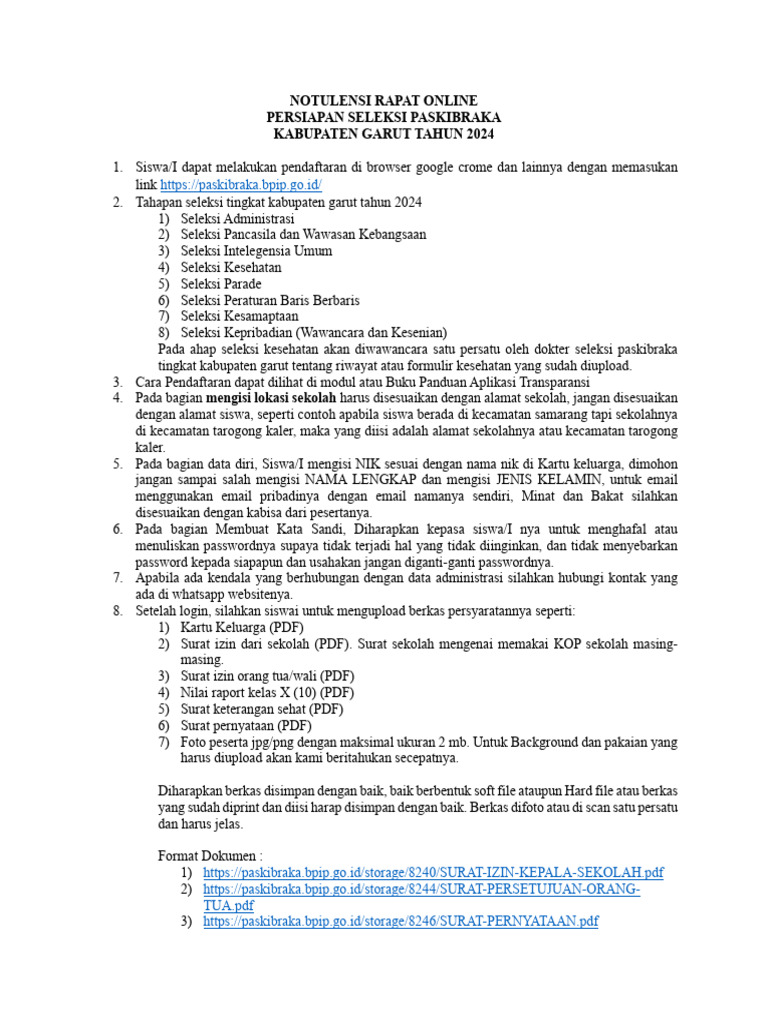 Notulensi Rapat Online | PDF