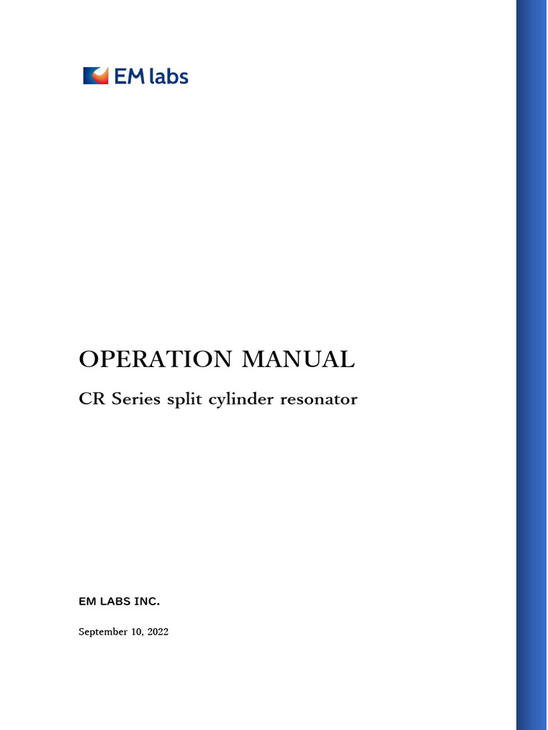 CR Series Operation Manual 10SEP2022 | PDF | Permittivity | Dielectric
