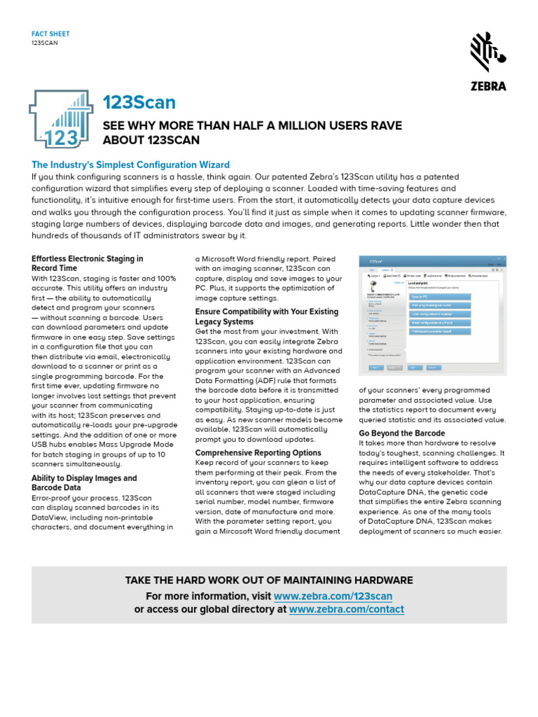 Datacapture Dna 123scan Fact Sheet English Us | PDF | Image Scanner ...