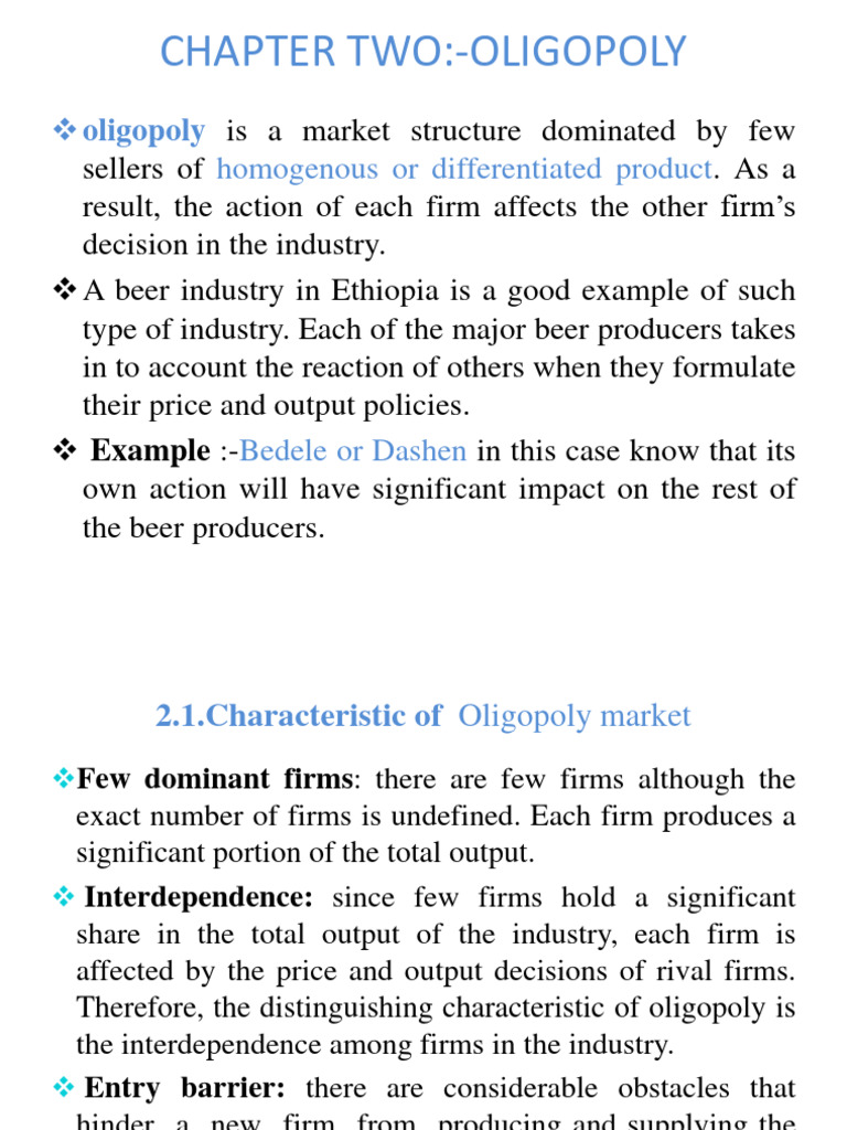 Chapter Two Oligopoly | PDF | Oligopoly | Economic Equilibrium
