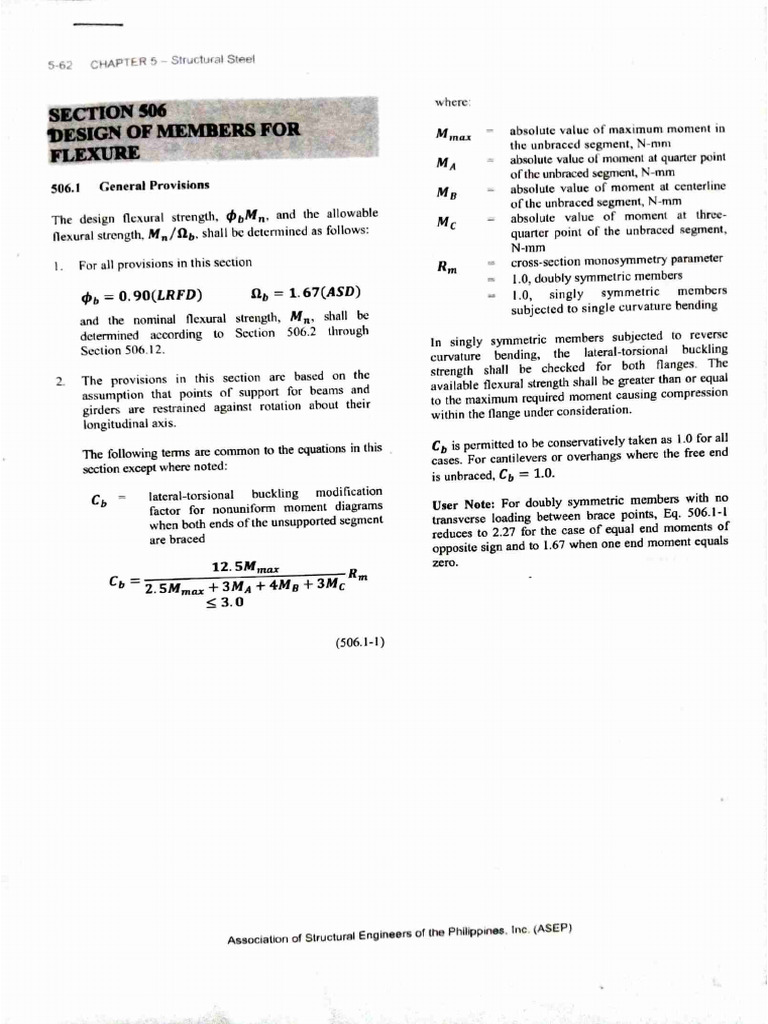 Section 506 NSCP 2015 Design of Members For Flexure | PDF
