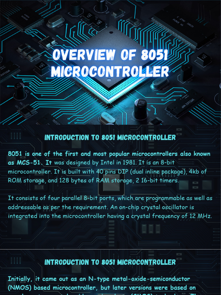 Overview of 8051 Microcontroller | PDF | Microcontroller | Central Processing Unit