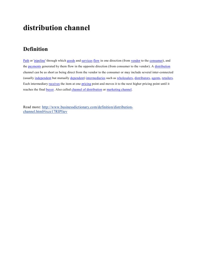 Distribution Channel | PDF | Business | Finance & Money Management