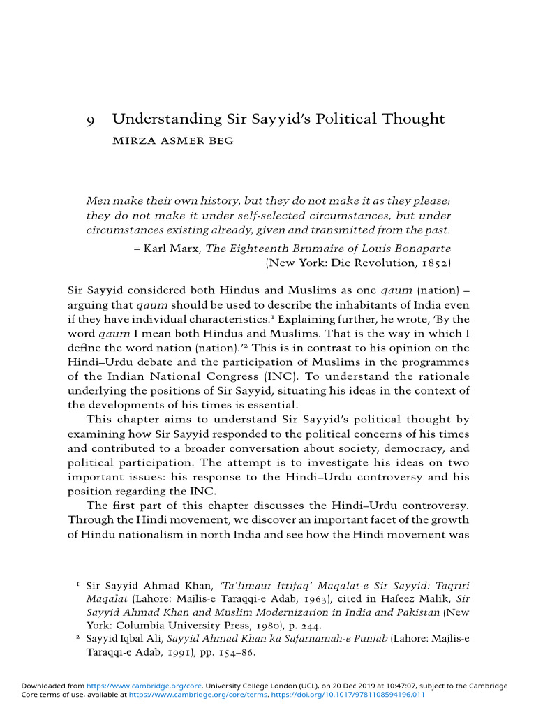 Sir Sayed Ahmad Khan Political Ideology | PDF | Urdu | British Raj