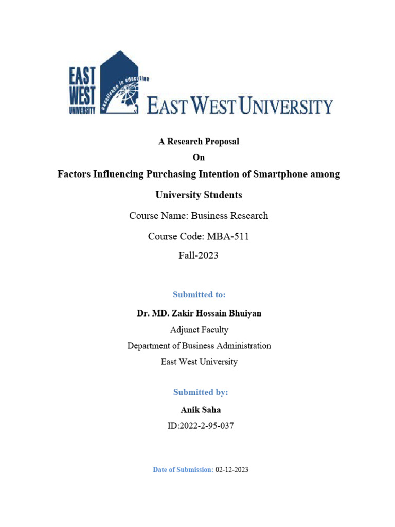 Business Proposal - Business Research Methodology | PDF | Smartphone ...