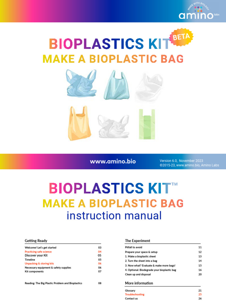 Bioplastic Kit - Make A Bioplastic Bag - 6-0 | PDF | Plastic | Agar
