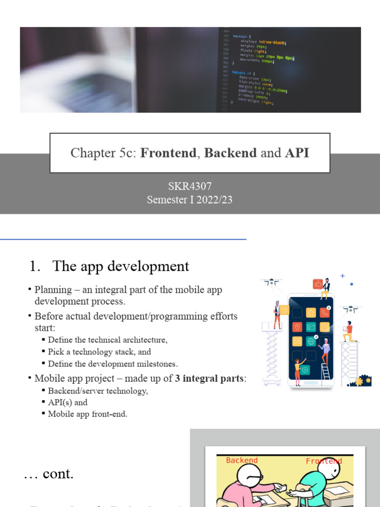 Chapter 5c - Frontend vs Backend | PDF | Mobile App | Soap