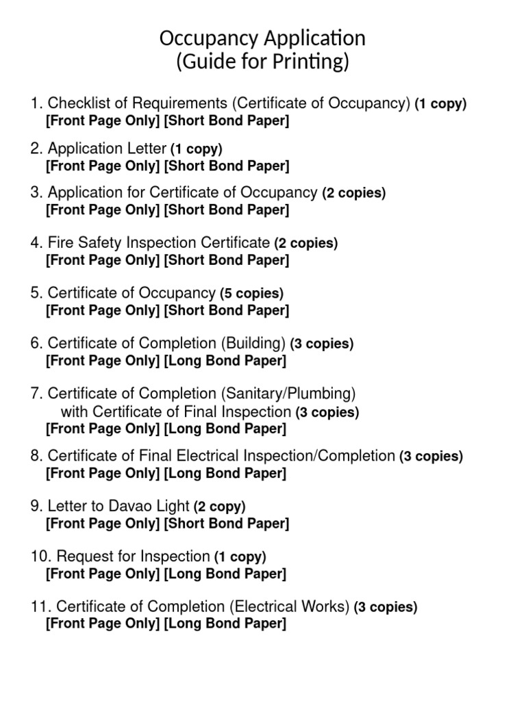 Occupancy Permit Forms New | PDF | Fire Safety | Electrical Wiring