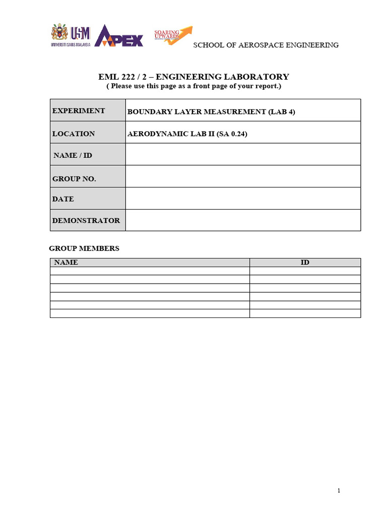 Experiment 4 - Boundary Layer Measurement | PDF | Boundary Layer | Laminar Flow