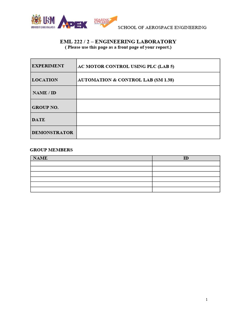 Experiment 5 Ac Motor Controlled By Using Plc Pdf Programmable Logic Controller Relay