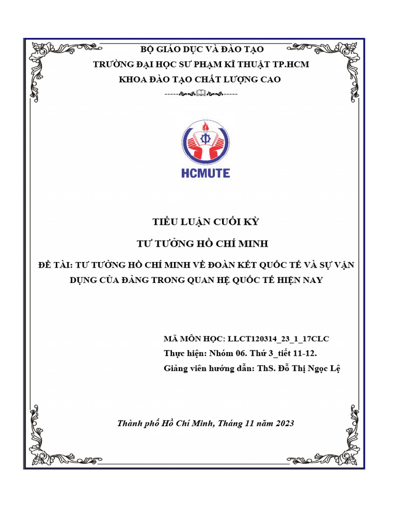 TTHCM - Tieu Luan - CK | PDF