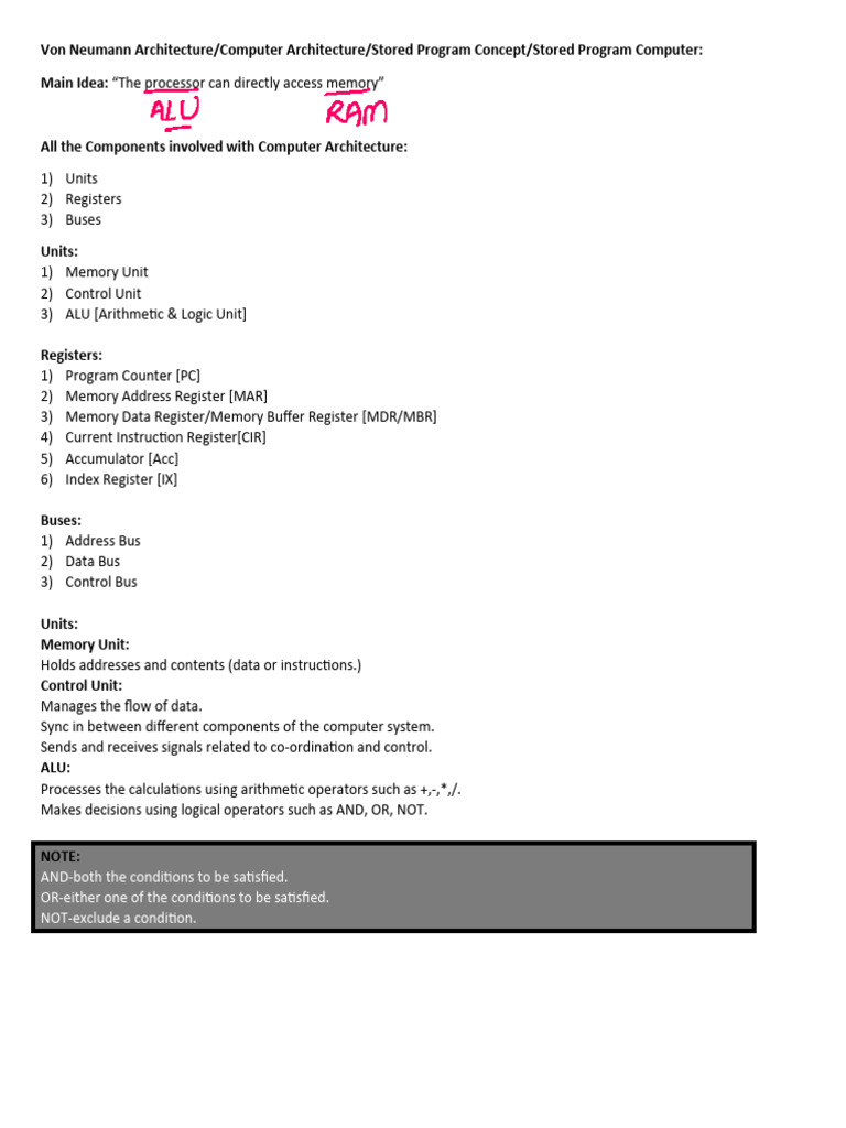 Von Neumann Architecture | PDF | Central Processing Unit | Computer Data Storage