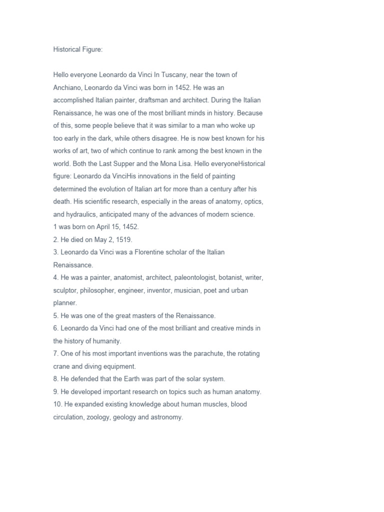 Leonardo da Vinci: Renaissance Genius | PDF