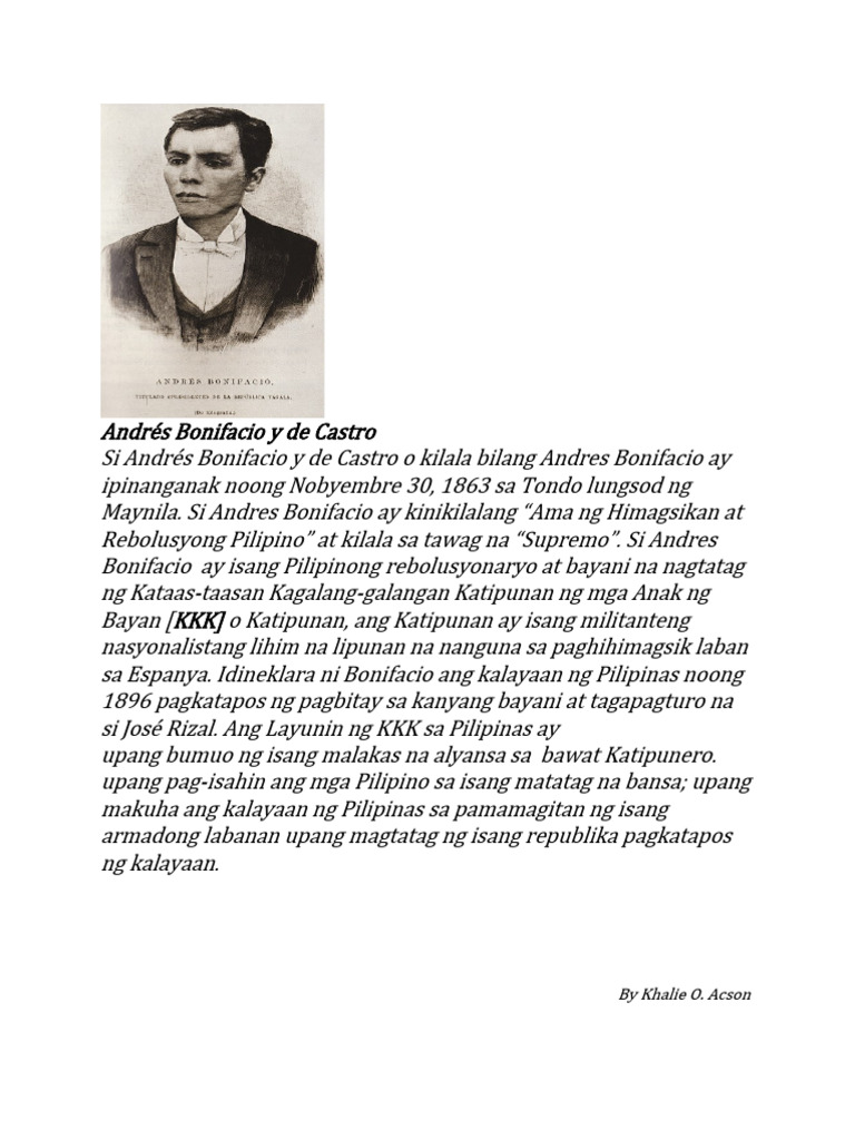 Andrés Bonifacio y de Castro | PDF