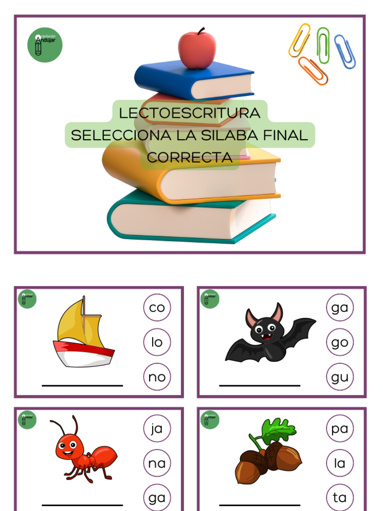 Lectoescritura Silaba Final | PDF