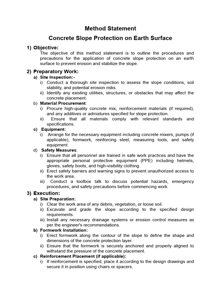 Method Statement | Download Free PDF | Concrete