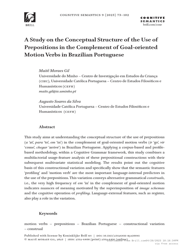 2023 - Motion Verbs BP - Maite Gil & ASS | PDF | Concept | Conceptual Model
