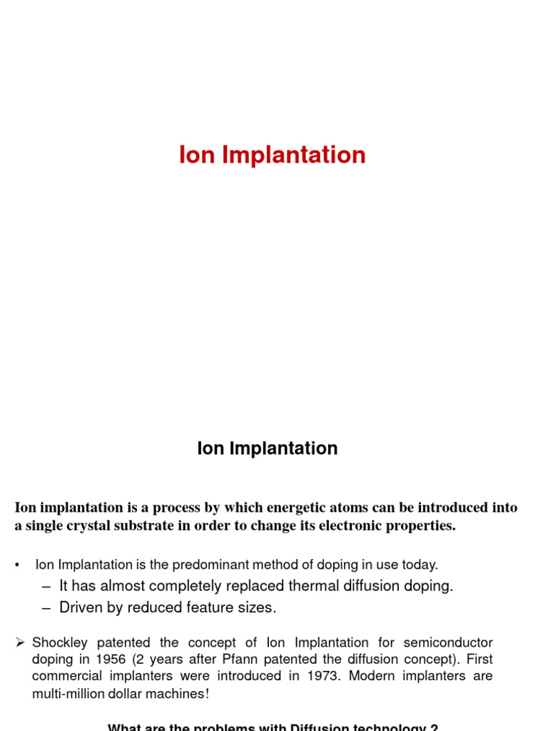 Ion Implantation vs. Diffusion Doping | PDF | Ion Implantation | Doping ...