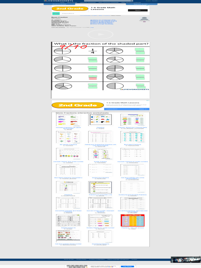 Basic Fraction Worksheet | Download Free PDF | Elementary Mathematics ...