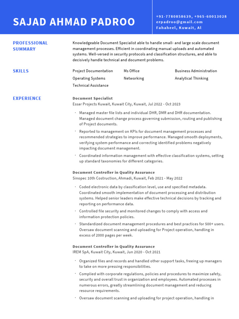 Sajad Ahmad Resume | PDF | Computing | Information Technology