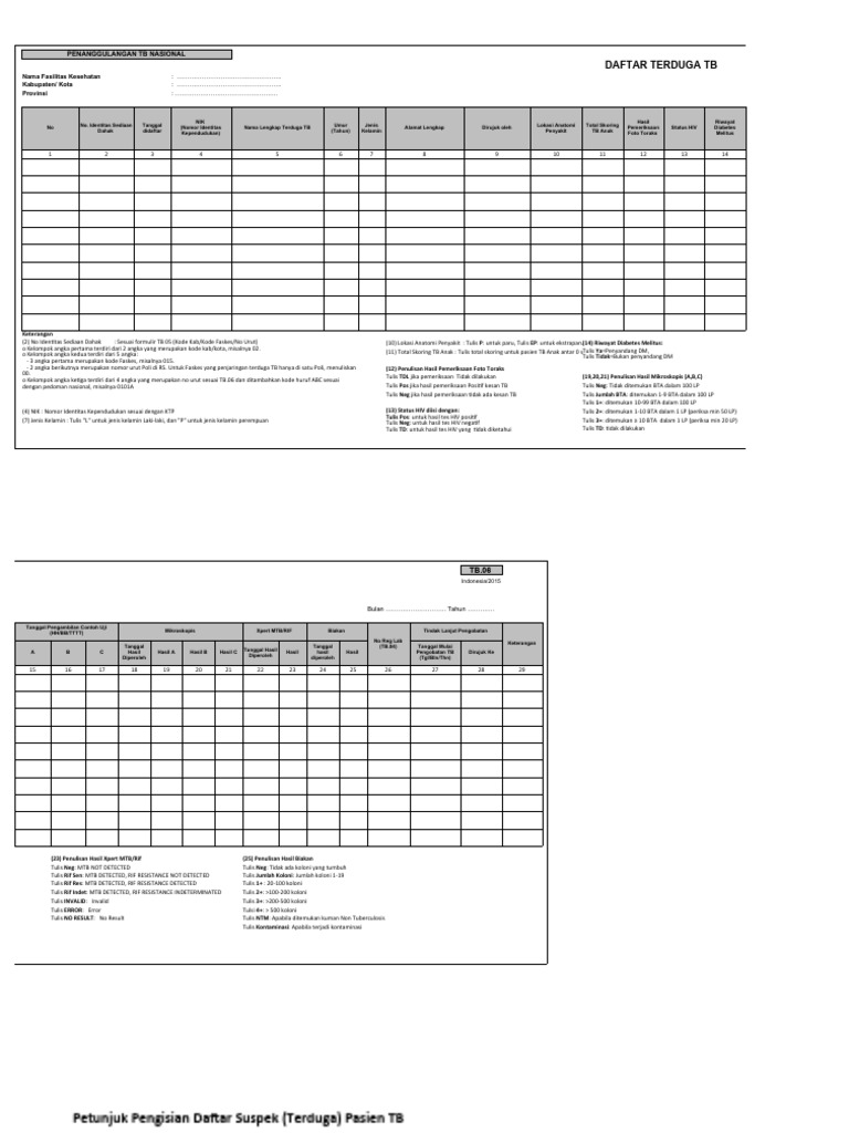 Panduan Pengisian Formulir TB 05 | PDF