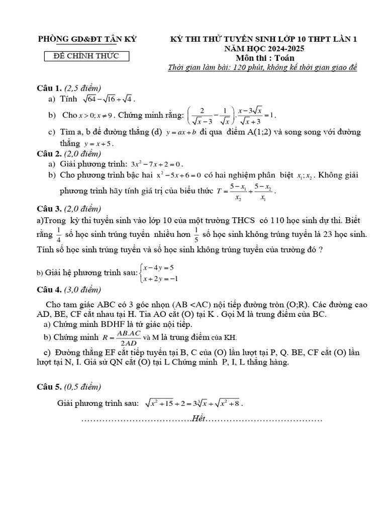 1. Đề toán PGD | PDF