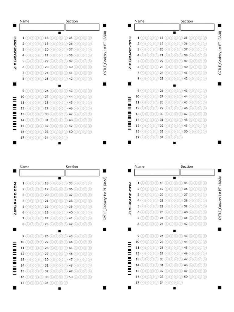 G9 TLE Cookery Answer Sheet | PDF